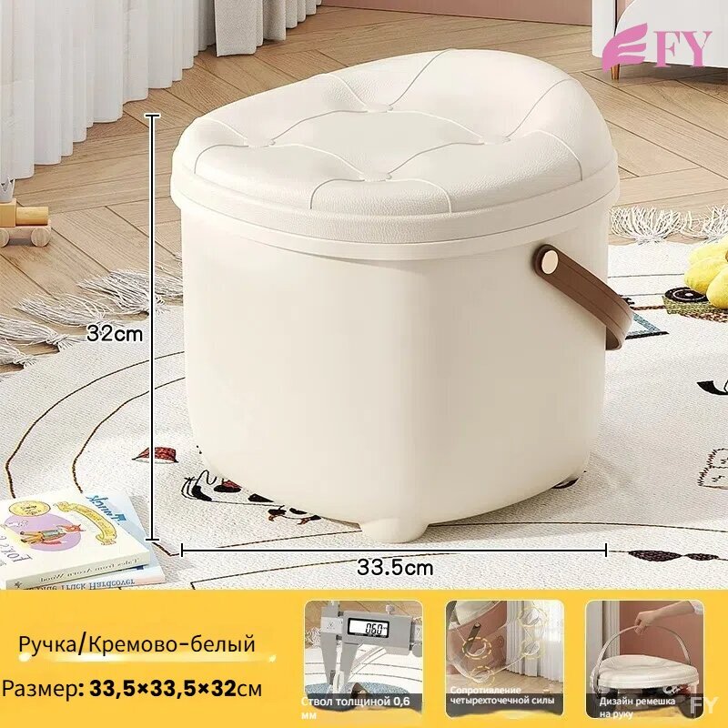 Табурет без бренда "Элегантная русская классика", для хранения, МДФ, белый глянец