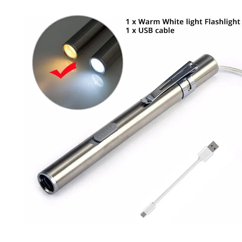 Портативный фонарик Warm light с USB кабелем