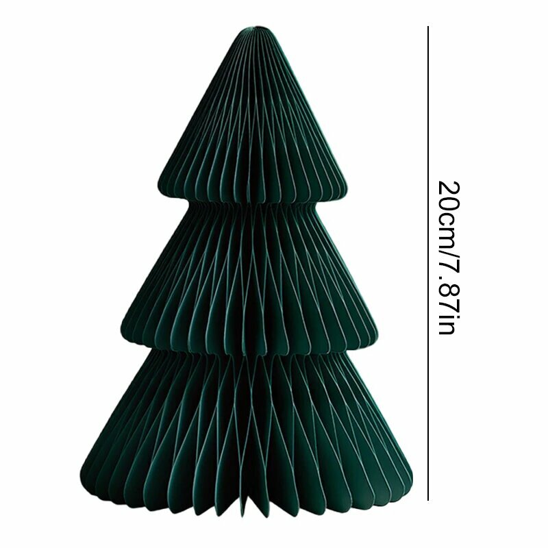 15/20CM 3D Mini Christmas Tree Foldable Paper Christmas Tree Ornament Christmas Desktop Decor Atmosphere Decor Scene Props