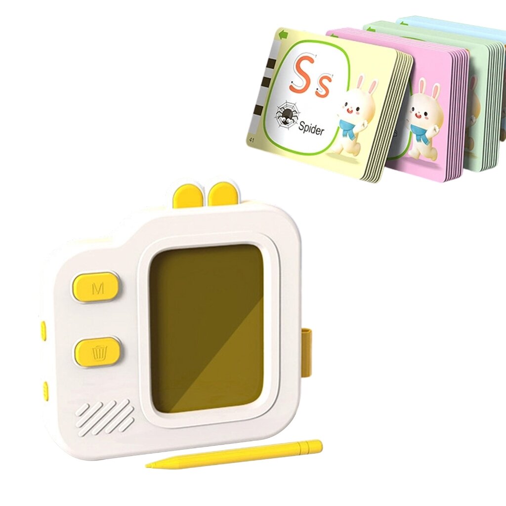 Устройство для чтения карт Enlightenment Painting Smart LCD Card Plug-in Двуязычная Обучающая машина Для раннего обучения-Желтый