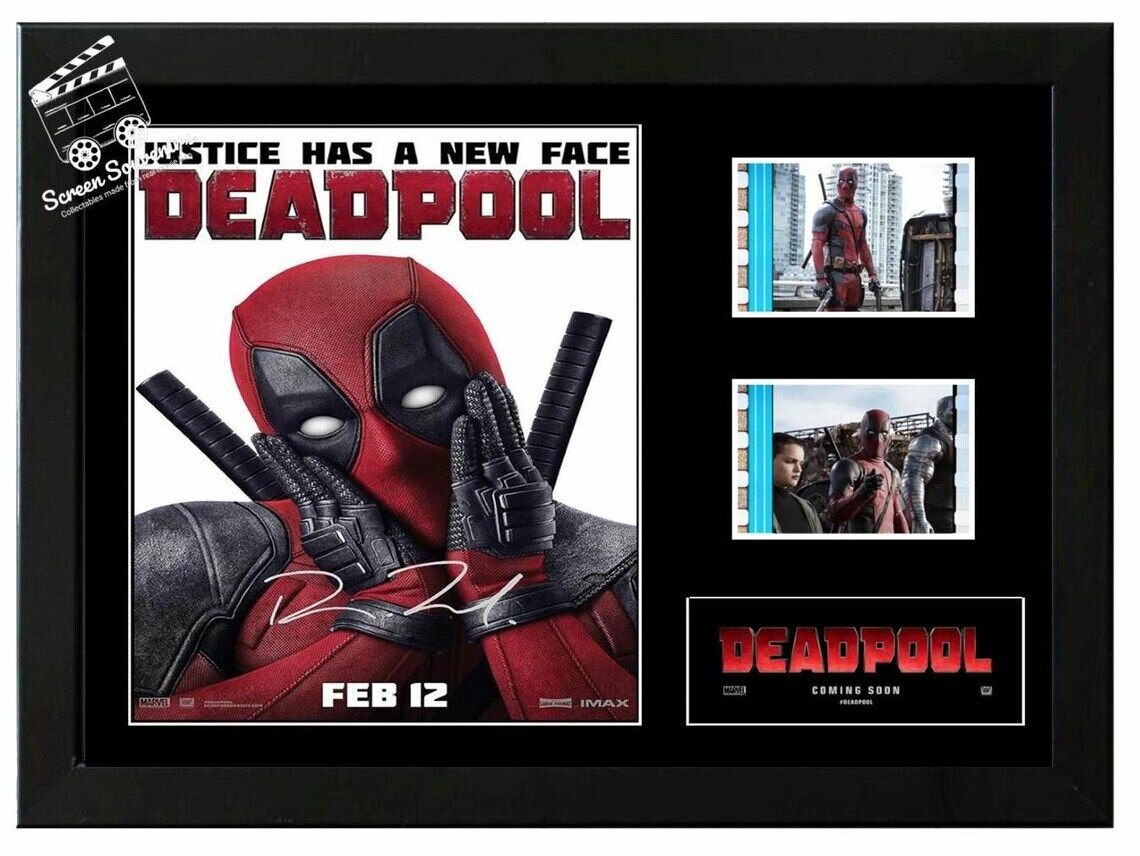 Дэдпул / Deadpool Коллекционный постер с киноплёнкой и автографами Дэдпул