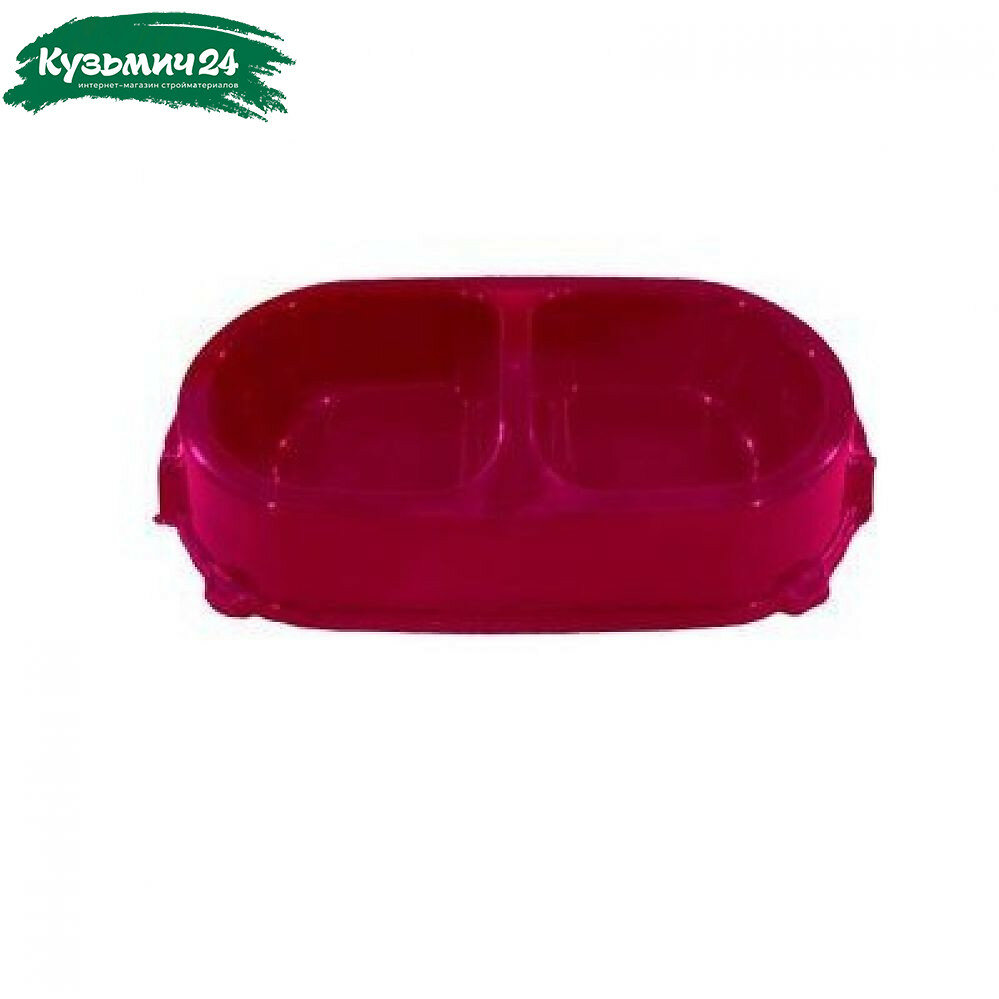 Миска Favorite пластиковая двойная нескользящая рубиновая/фиолетовая 0.45л [FG17914]