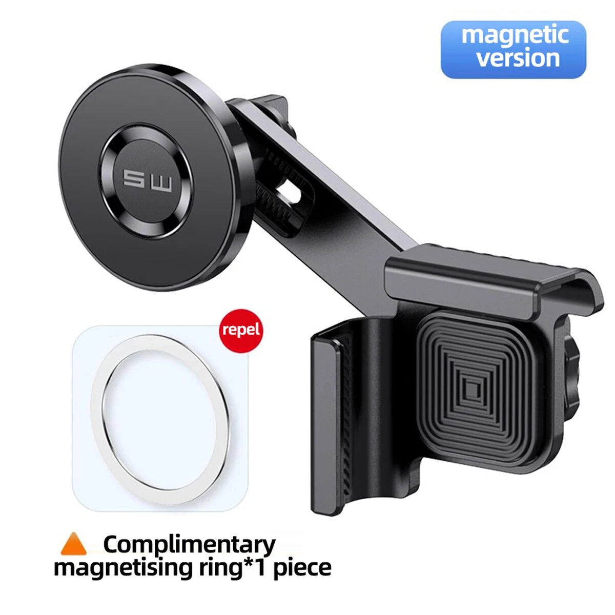 Держатель мобильного телефона на экране Автомобильный держатель мобильного телефона на экране Плавающий экран Магнитный кронштейн на присоске Подходит для Tesla Model Y, Black