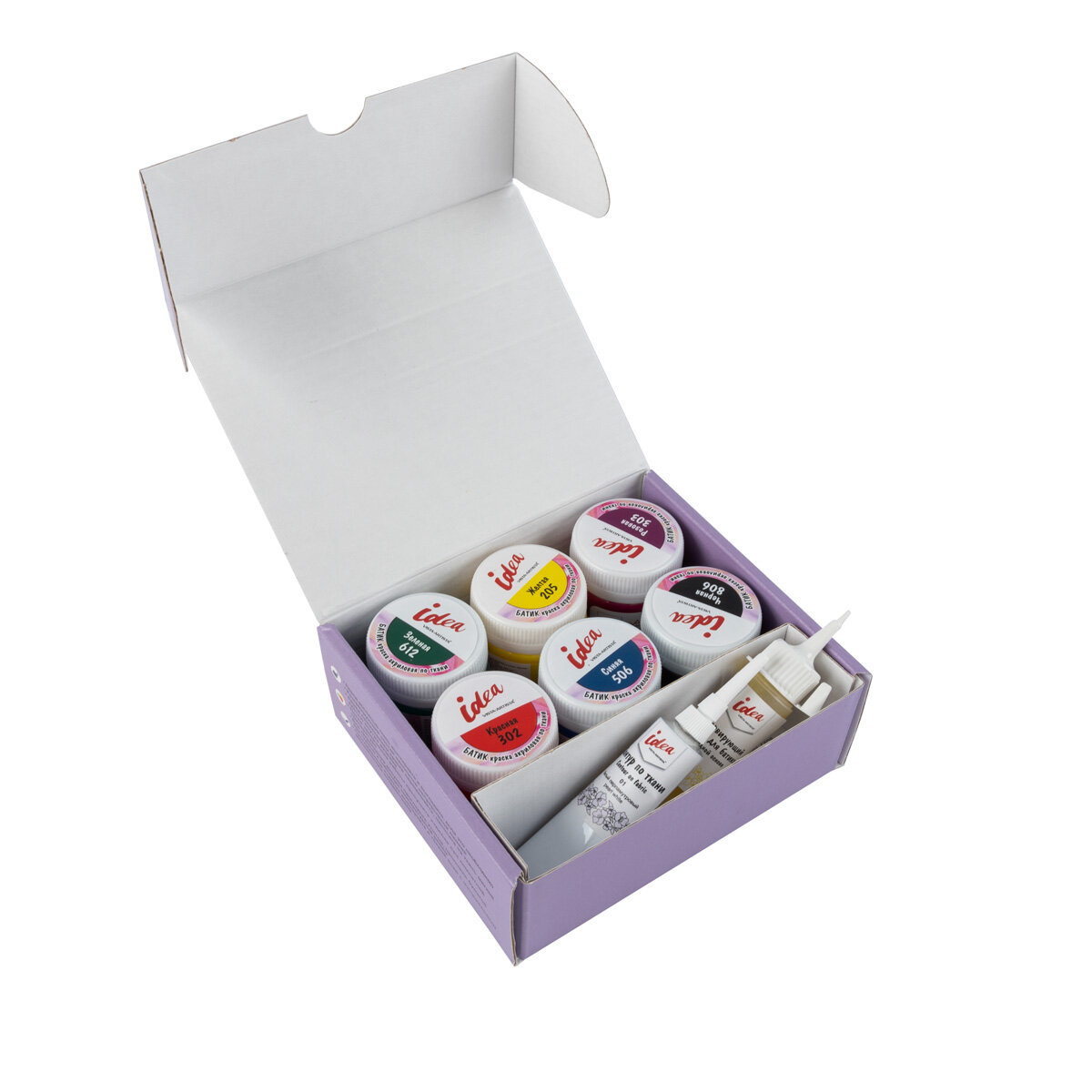 Набор акриловых красок по ткани "VISTA-ARTISTA" "Батик" ICBS-06 6 цв. х 40 мл Ассорти