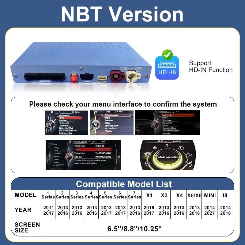 Беспроводной CarPlay для BMW 1, 2, 3, 4, 5, 7 серии E70 F10 X1 X3 F25 F26 F48 MINI X4 X5 X6 F56 F15 Android Auto AirPlay Mirror Link