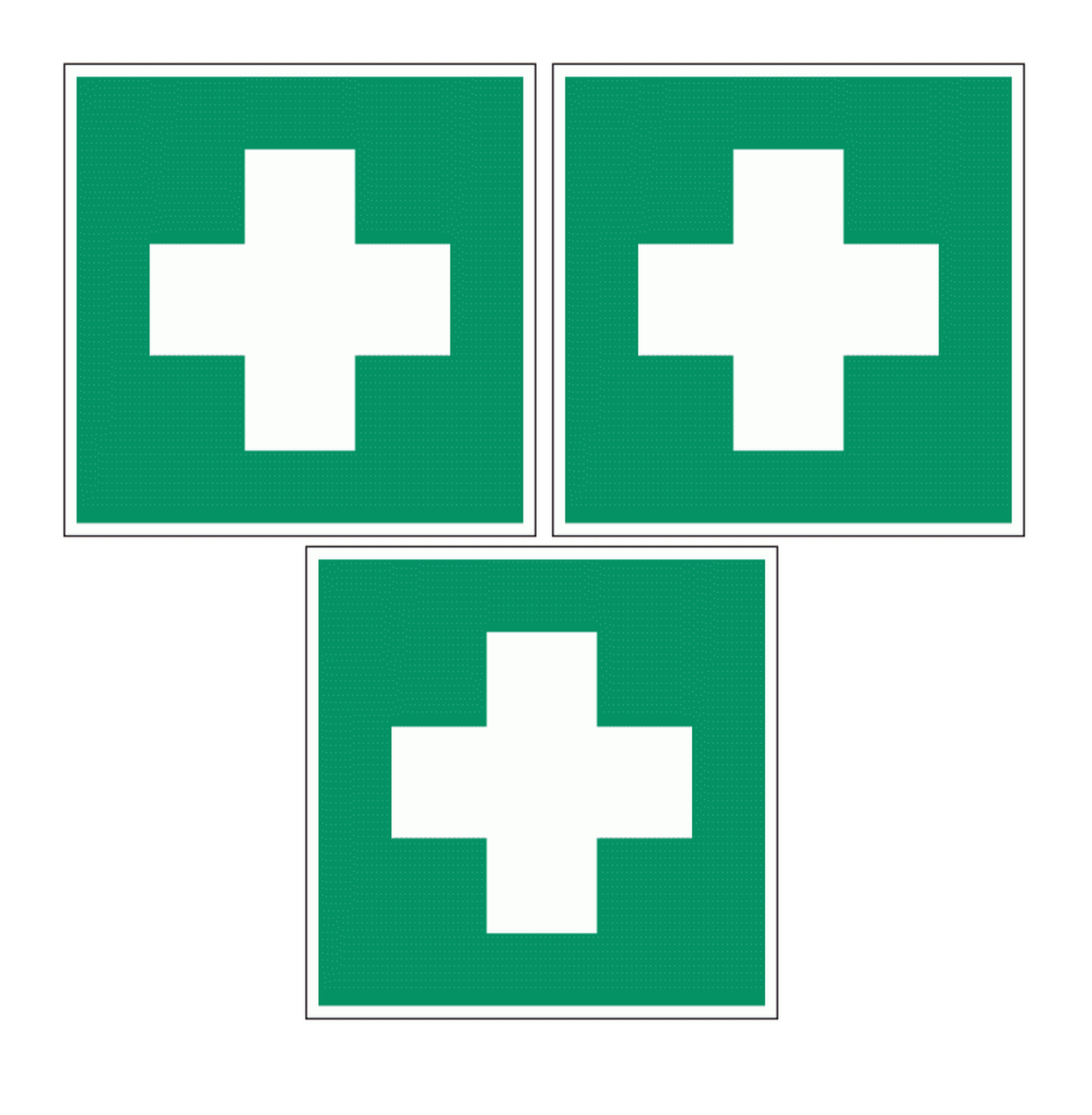 Информационный медицинский знак, наклейка . Аптечка первой медицинской помощи Размер 150х150 мм. 3 шт.