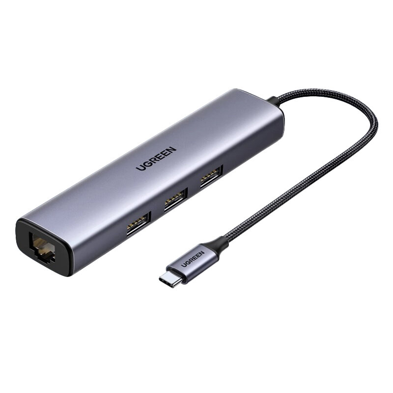 Док-станция UGREEN 4-in-1 с 100 Gigabit Ethernet и 3 USB 3.0, цвет 20917