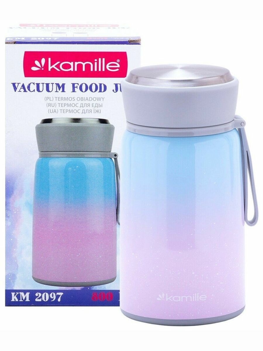 Термос с широким горлом для еды нерж. 800мл Kamille