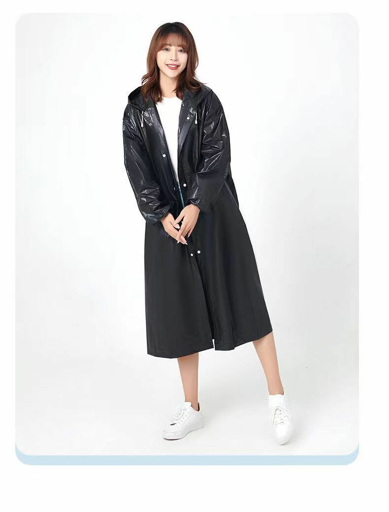 Дождевик, EVA, одноразовый, для студентов, ярко-черный, размер EVA one size