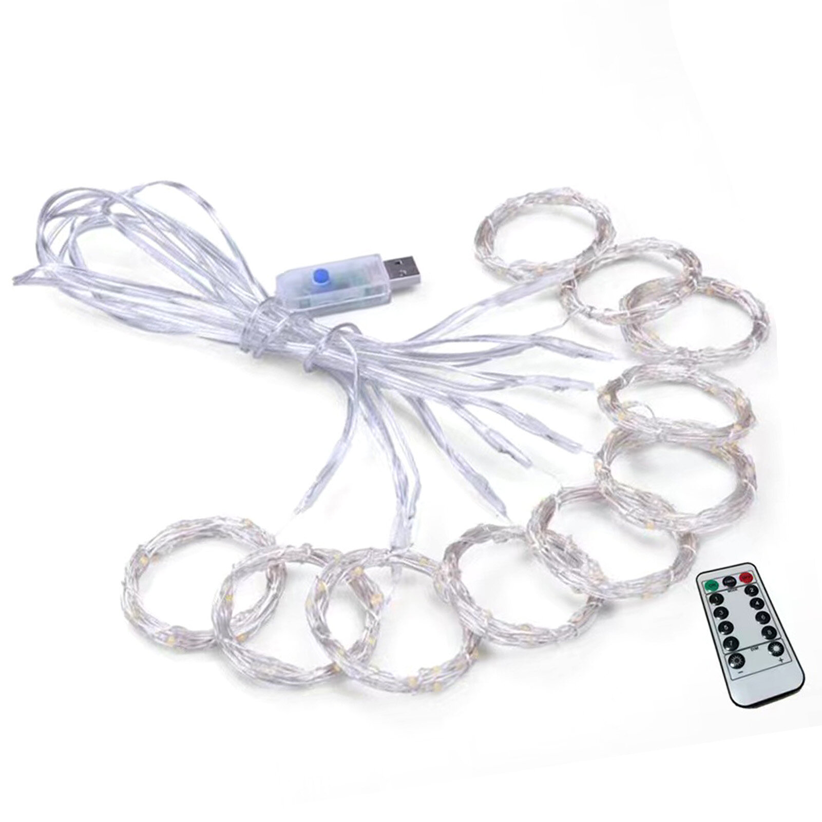 Светодиодные занавески, 8 режимов, дистанционное управление, 3,3x3,3 ярда, USB-мощность, высокая безопасность, гирлянды для штор для офиса, на открытом воздухе, дома