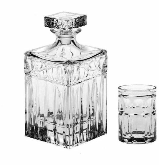 Набор для водки хрустальный 7 предметов (штоф + 6 стаканов 60 мл.) "Paul" Crystal Bohemia