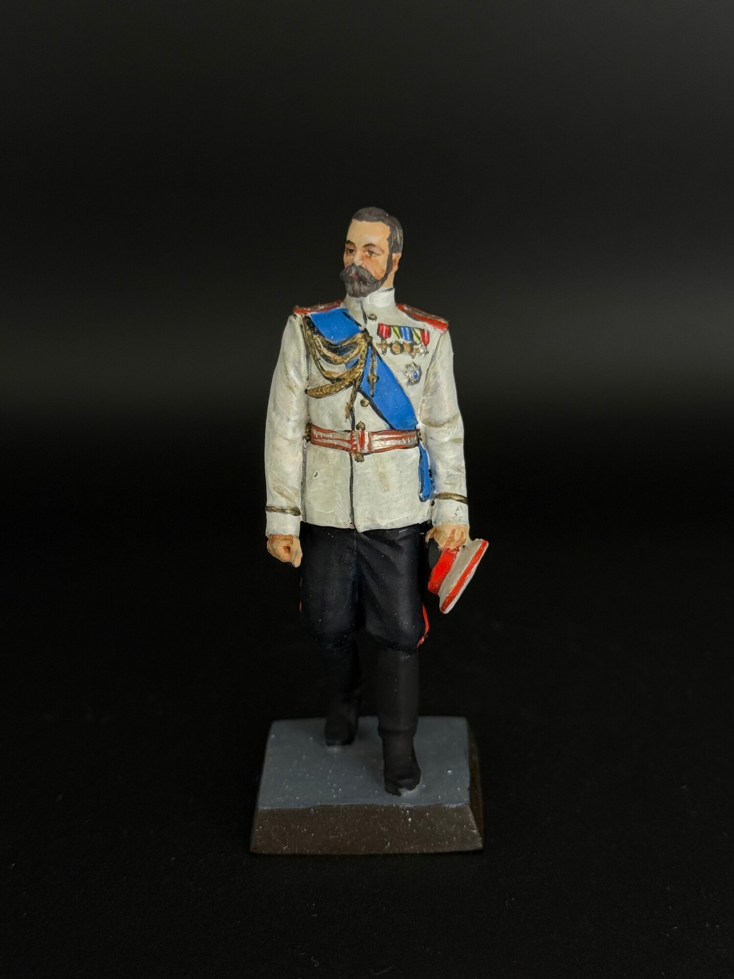Коллекционный оловянный солдатик Николай II 6 см масштаб 1:32 ручная роспись