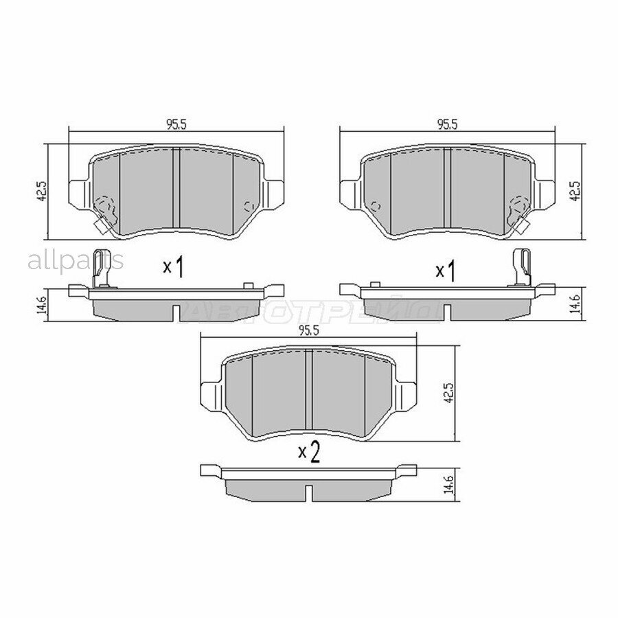 SAT ST-58302-A2A30 Колодки тормозные (Сзади) Opel Astra 98-13 / Corsa 00-03
