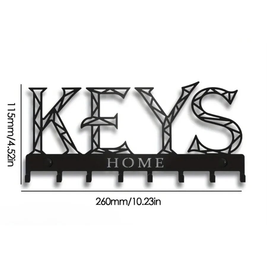 Настенный держатель для ключей "KEYS HOME", черный, 8 крючков, TY3493-01