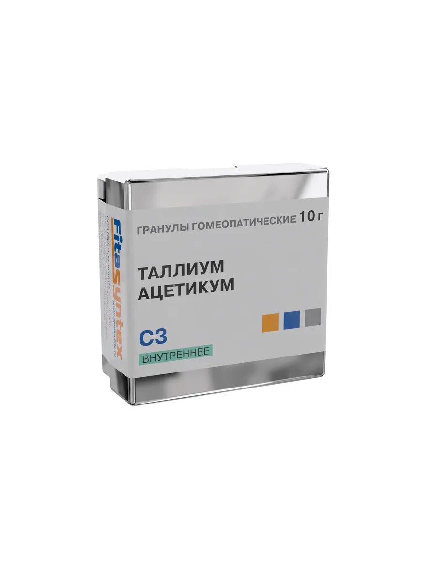 Таллиум ацетикум С3, гранулы гомеопатические моно, 10 грамм , Фитасинтекс