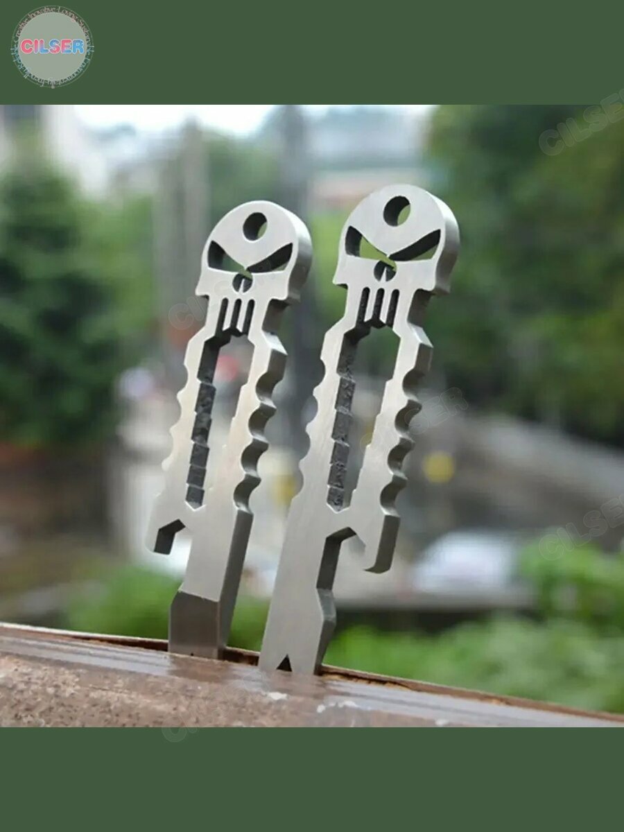 Мультитул с ломиком / Брелок тактический Череп