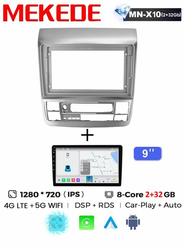 Магнитола 9" Mekede MN X10 Pro 2/32 Gb Toyota Alphard 1 H10 2005-2008 F2 carplay