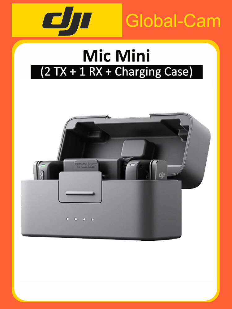 Мини-высококачественное аудио MIC mini 2TX + 1RX со стабильной передачей, 48-часовая работа с корпусом