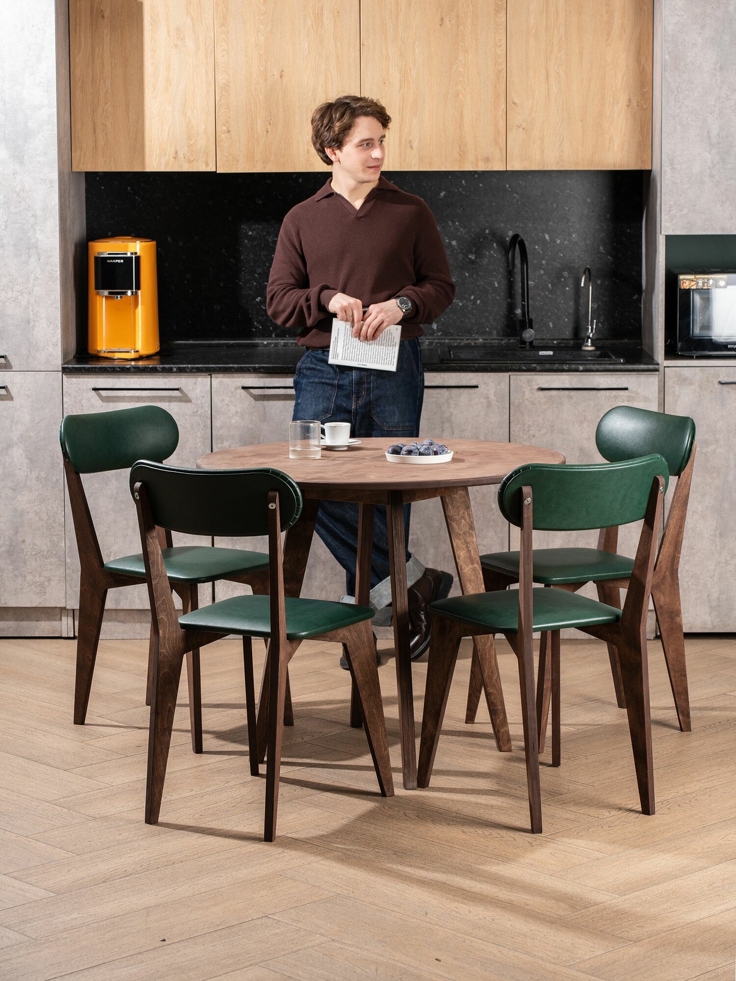 Стулья для кухни 4 шт со спинкой кожа