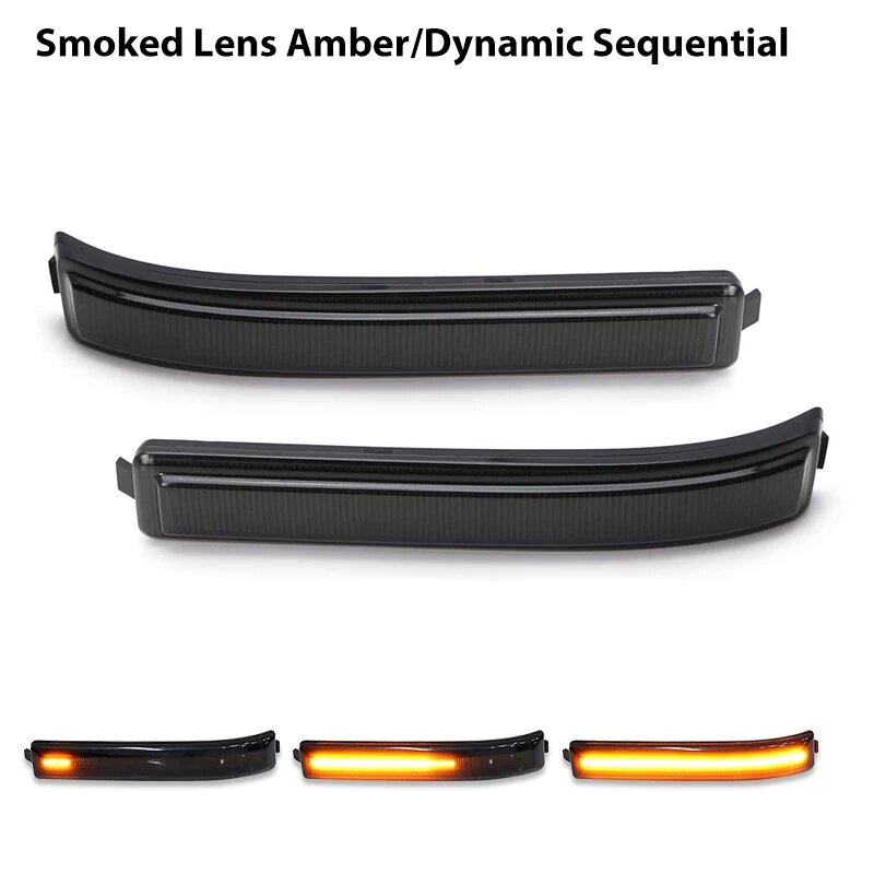 IJDM Янтарный Полный светодиодный боковые зеркальные габаритные огни для 2009-14 Ford F150 & 2010-14 SVT Raptor, замена OEM янтарные лампы без отражателей Smoked Dynamic Amber