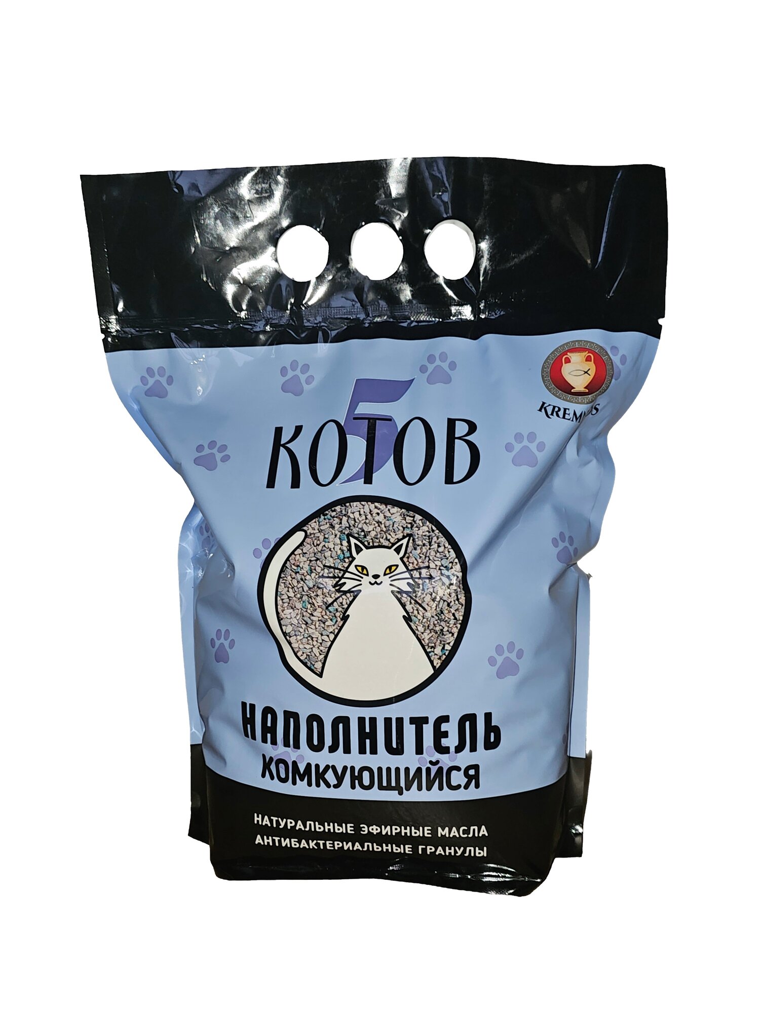 Наполнитель для кошачьего туалета "5 Котов", комкующийся, 2.5кг