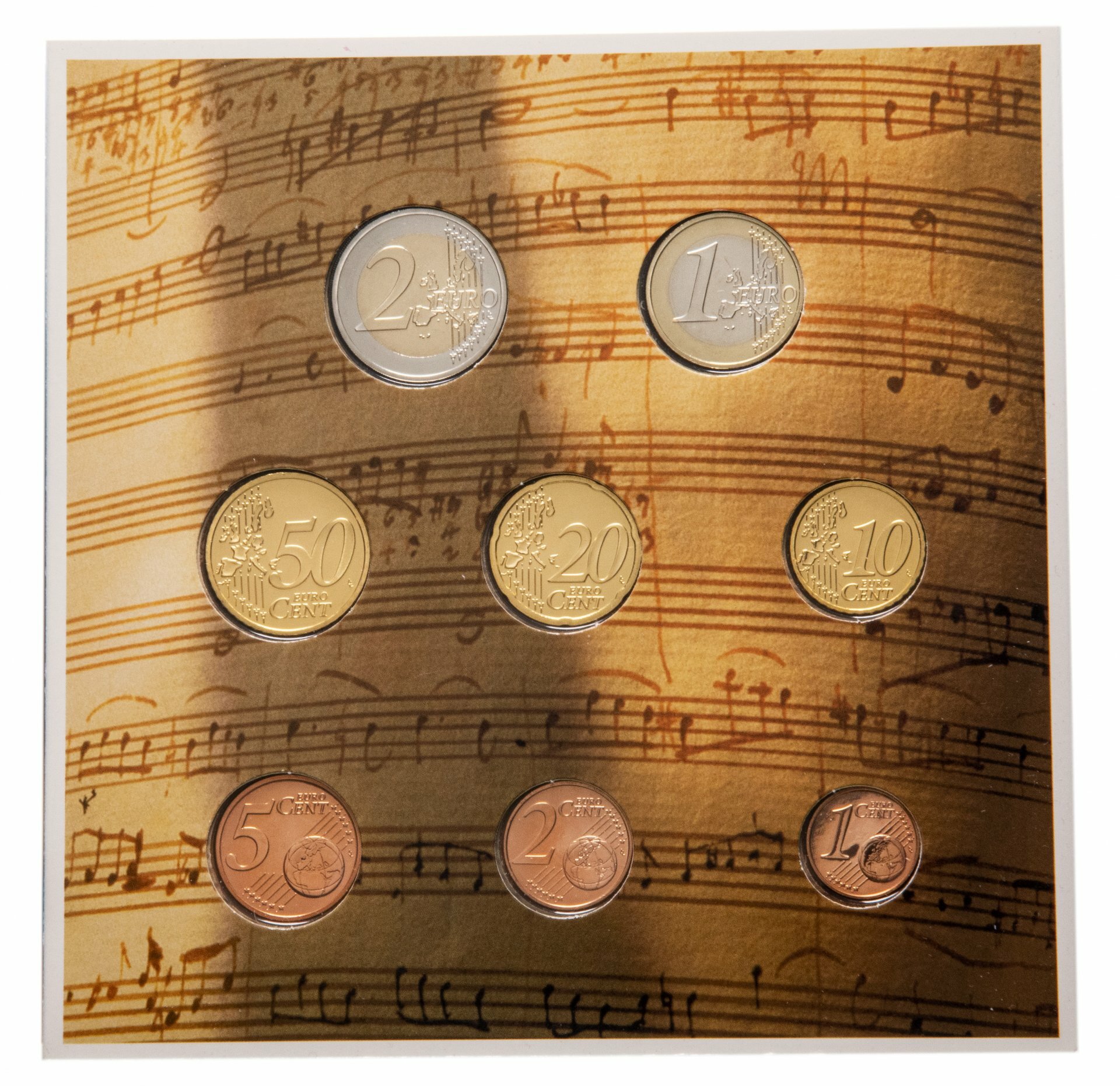 Австрия 2003 официальный годовой набор евро из 8 монет в буклете, Биметалл, нордик, сталь с медным покрытием, в сохранности UNC