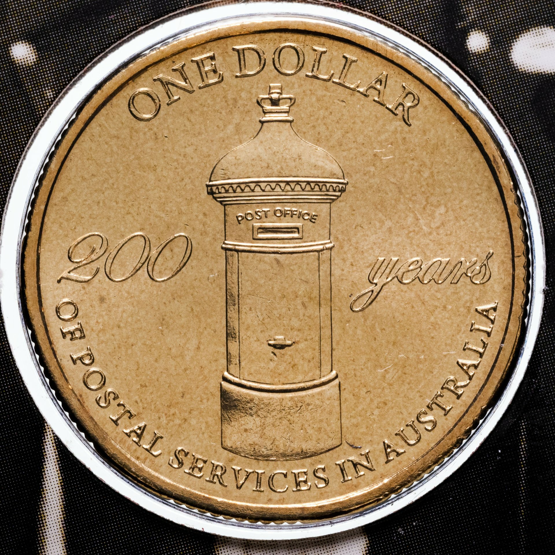 Австралия 1 доллар 2009 "200 лет Почте Австралии" в конверте, с маркой, Алюминиевая бронза, в сохранности UNC