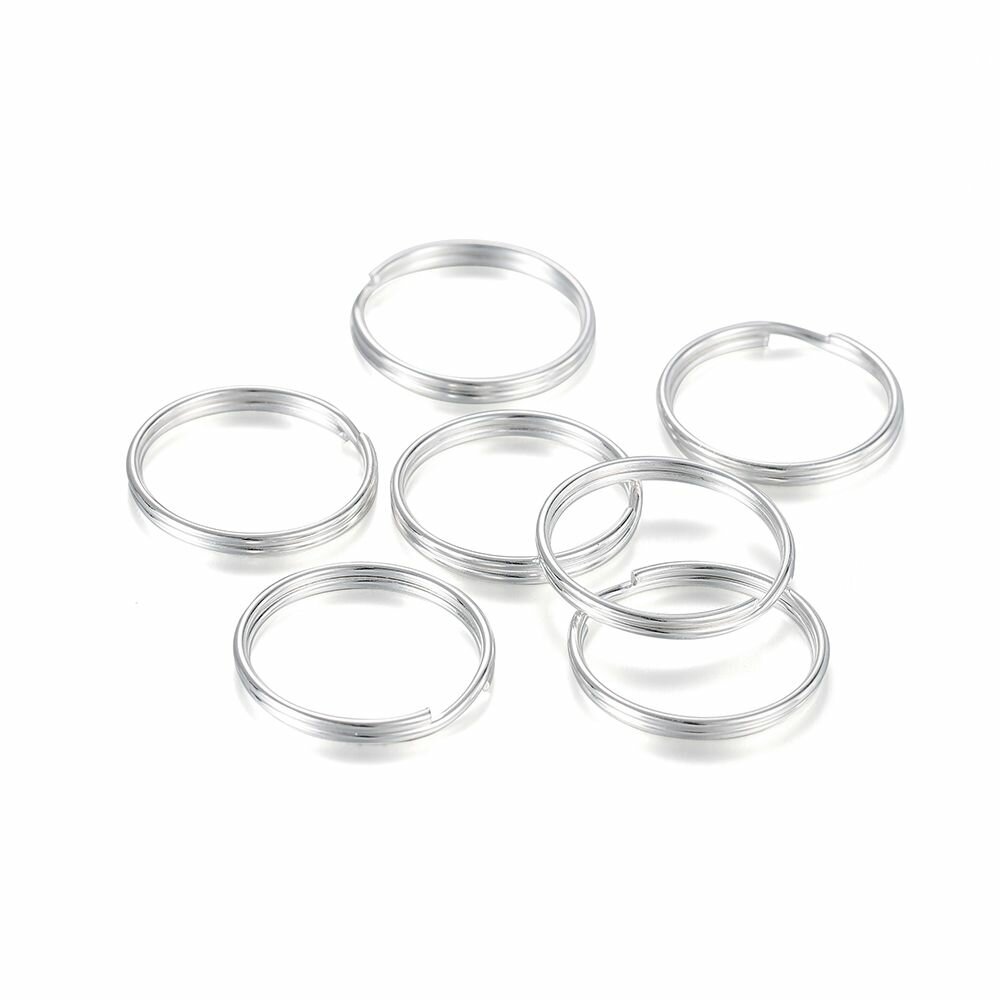 Плоские кольца для ключей и брелоков, 25 мм, 20 шт серебристых, фурнитура для рукоделия и DIY изготовления брелков и украшений