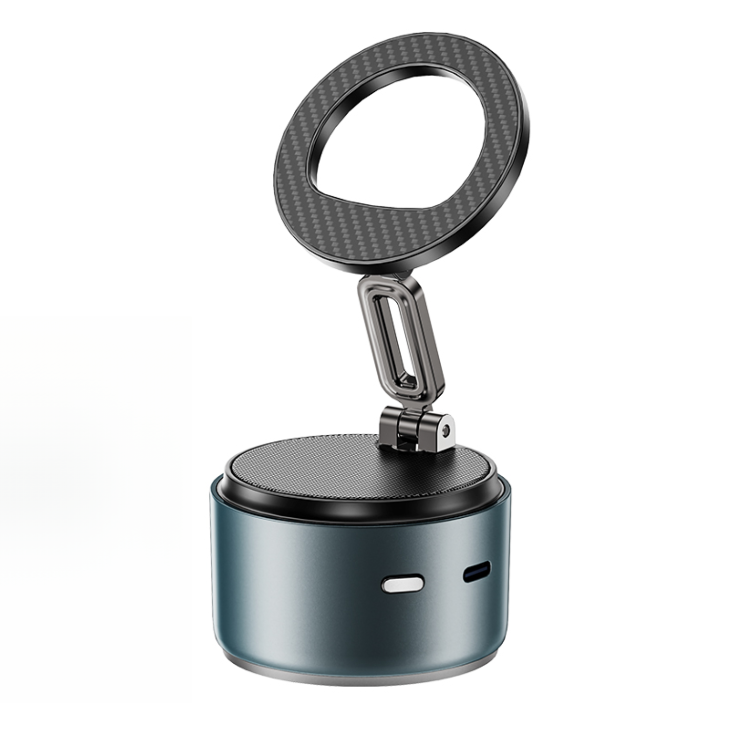2-in-1 Стойка для телефона и колонка Сuction Mount для автомобиля Портативная поворотная магнитная стойка Настольная колонка Поддержка TWS-парсинга с одинаковой моделью A5 Материал ABS+PC+Цинк сплав+Силикон Батарея 300mAh Bluetooth 5.3 Диаметр