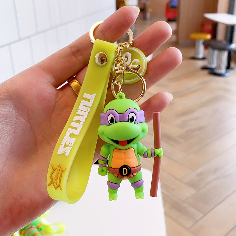 Брелок-подвеска в виде кукол из мультфильма «Черепашки-ниндзя», для машины, рюкзака, забавный брелок, 2-е поколение «Черепашек-ниндзя» Донателло.