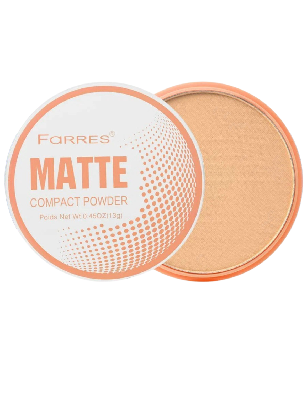 Пудра FARRES 3001, 04, компактная, бежевая, матовая, для лица