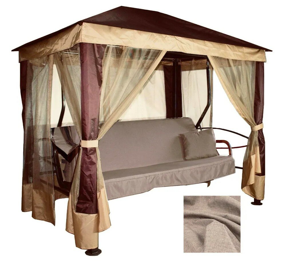 Садовые качели "Сиеста Премиум" AМС, 4 места, москитная сетка