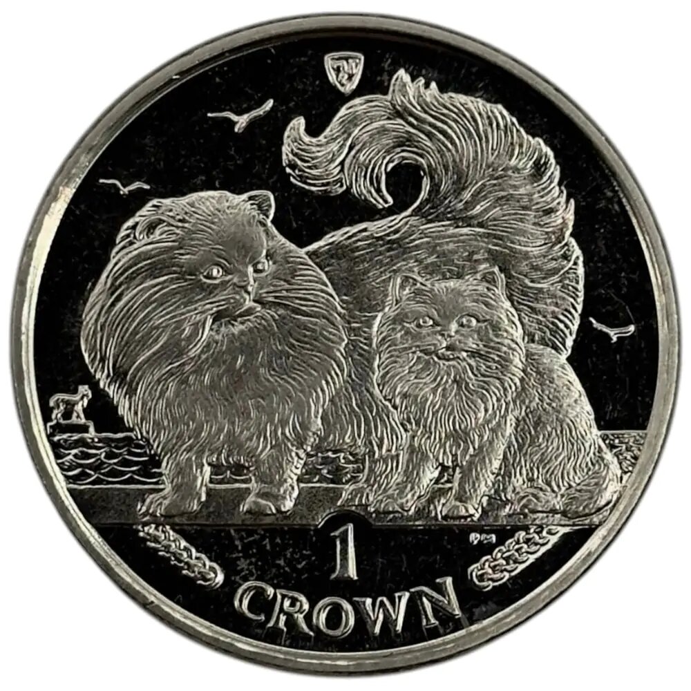 Остров Мэн 1 крона 2009 г. (Кошки - Шиншилла) (CN)