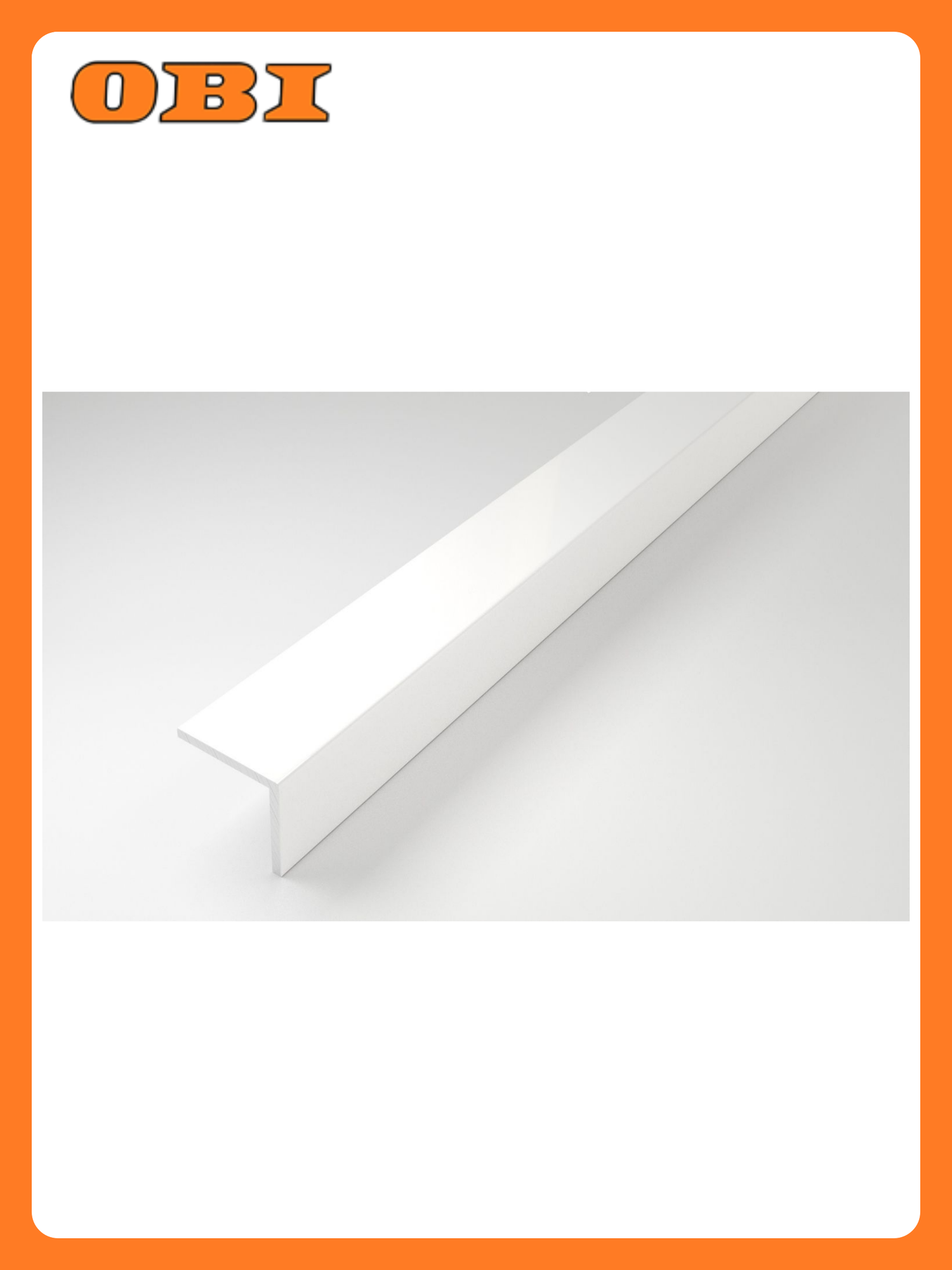 Уголок равнополочный лука белый глянец 2700х15х1 мм