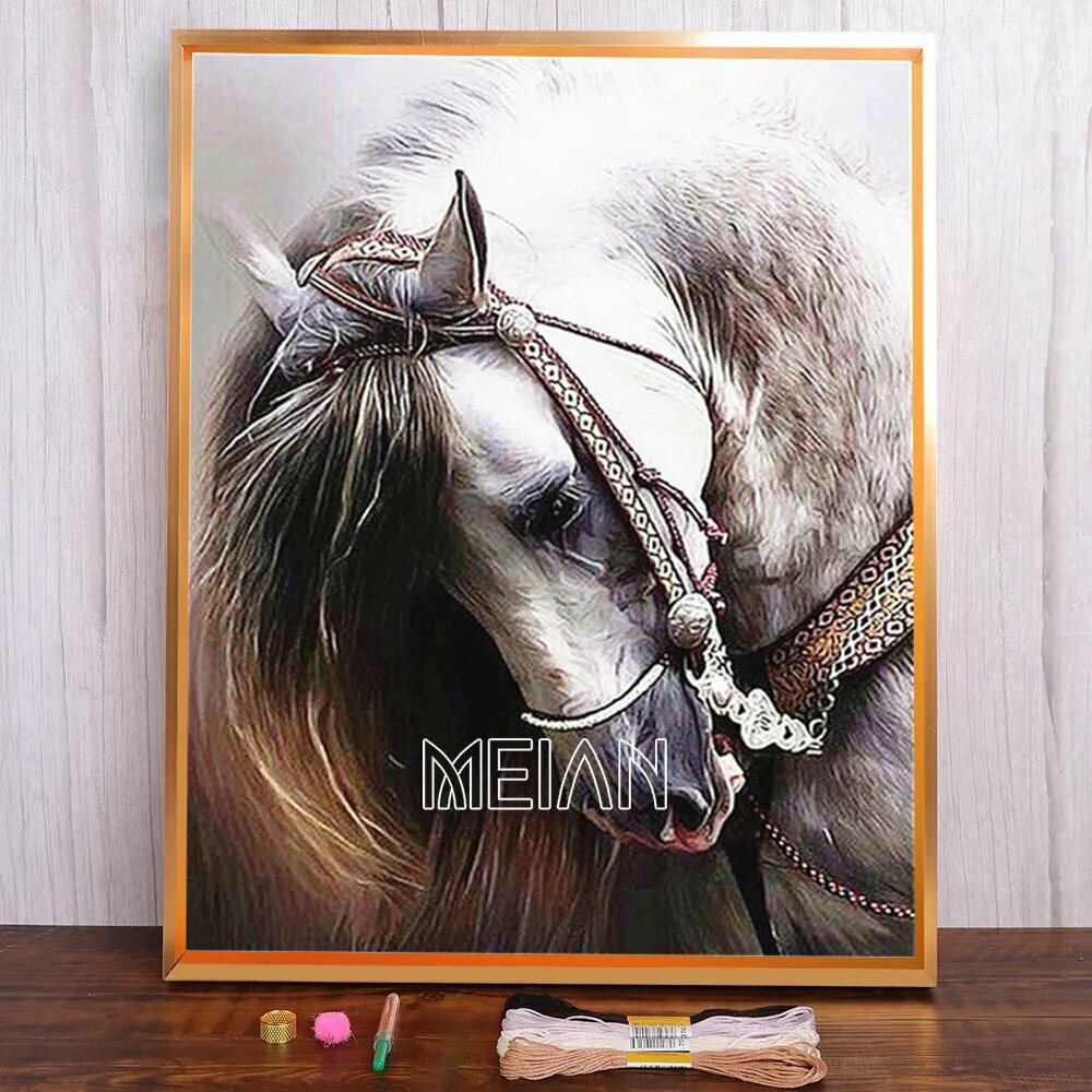 MEIAN Набор для вышивания,30x40CM,14CT, лошадь