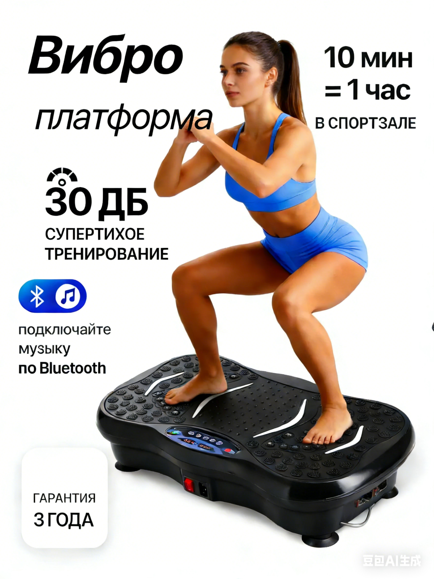 Вибрационная платформа-дрябломассажер для похудения и фитнеса, максимальная нагрузка — до 150 кг