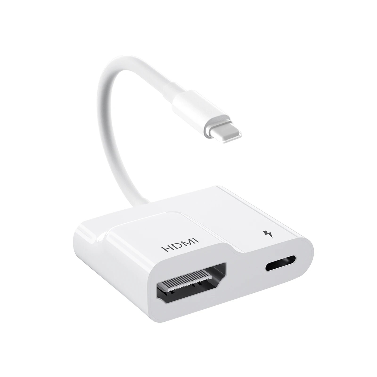 Цифровой AV-адаптер Lightning-HDMI для iPhone 14/13/iPad к 1080P ТВ/считывателя карт/USB/Ethernet с поддержкой проектора/монитора 2 IN 1