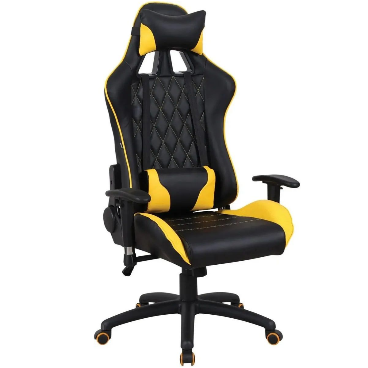 Кресло компьютерное Brabix GT Master GM-110, черный/желтый, на колесиках, экокожа