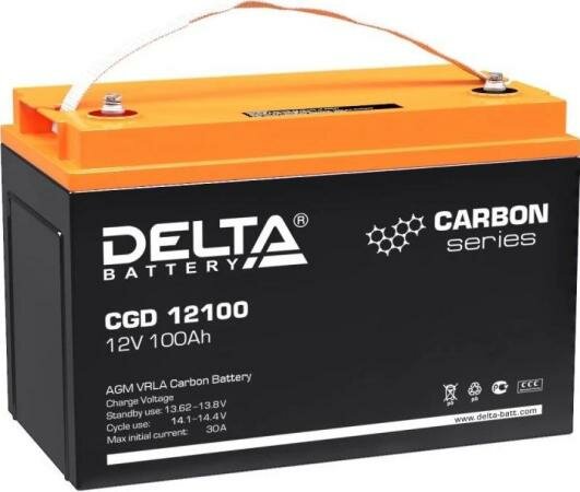 Аккумуляторная батарея Delta CGD 12100 12В/100Ач, клемма Болт М8 (330х171х212мм (220мм); 30кг; Срок службы 15лет; Гарант