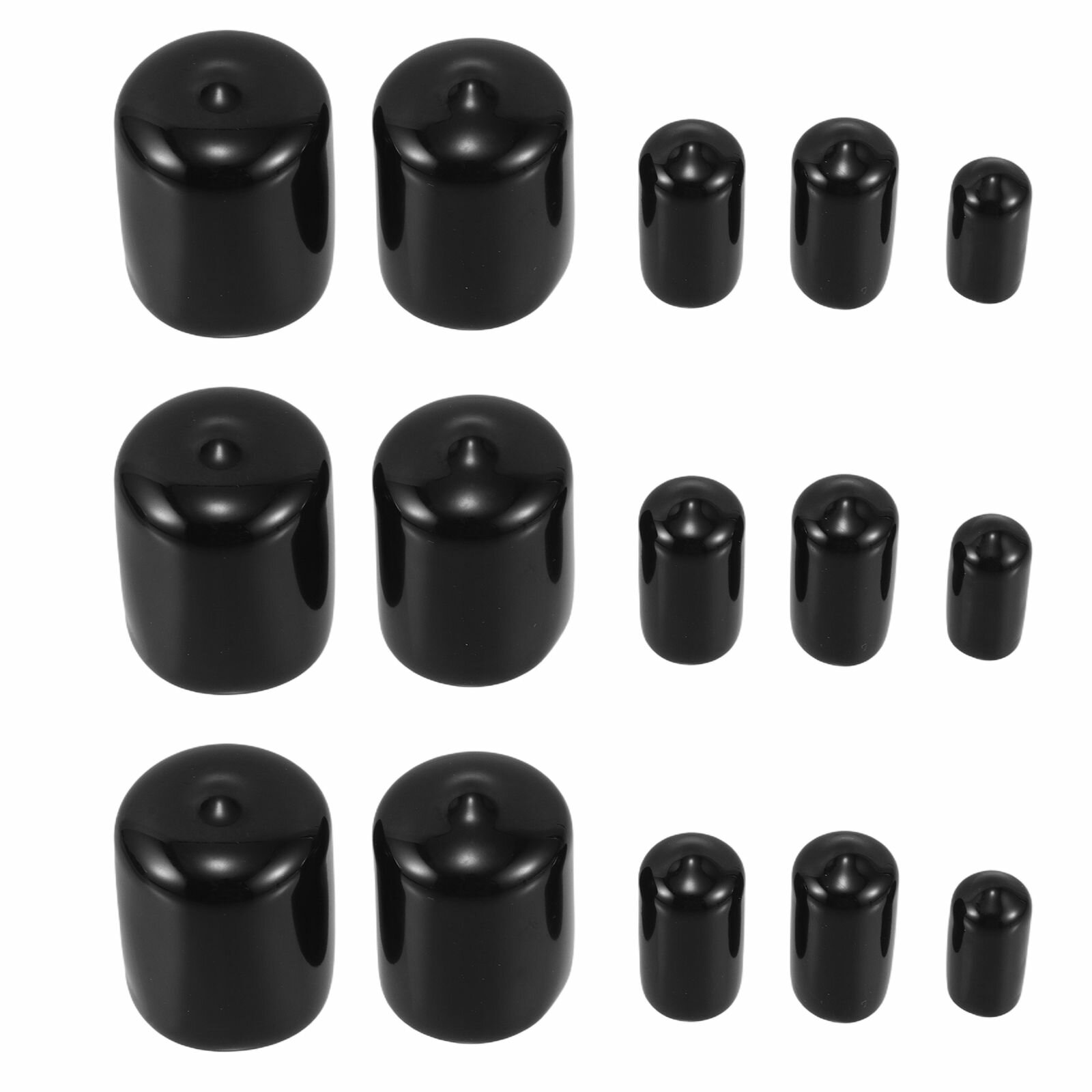 Черные резиновые колпачки для винтов и болтов, защитные резьбовые крышки, набор из 48 штук