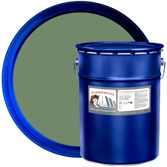 Износостойкая краска для бетонных полов Ленинградка АК-114, 20 кг, хаки