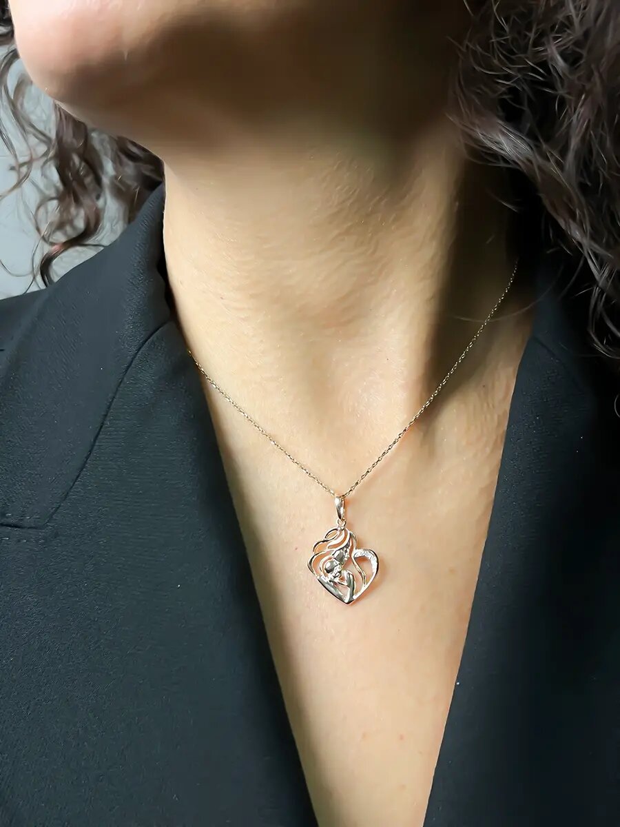 Подвеска, красное золото, 375 проба, бриллиант