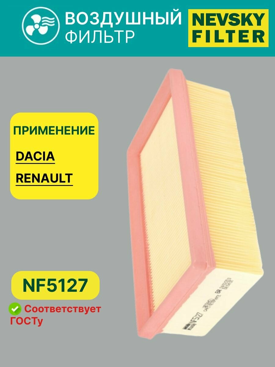 Фильтр воздушный Невский фильтр NF5127 для Renault Captur, Arkana / Рено Аркана, Каптер