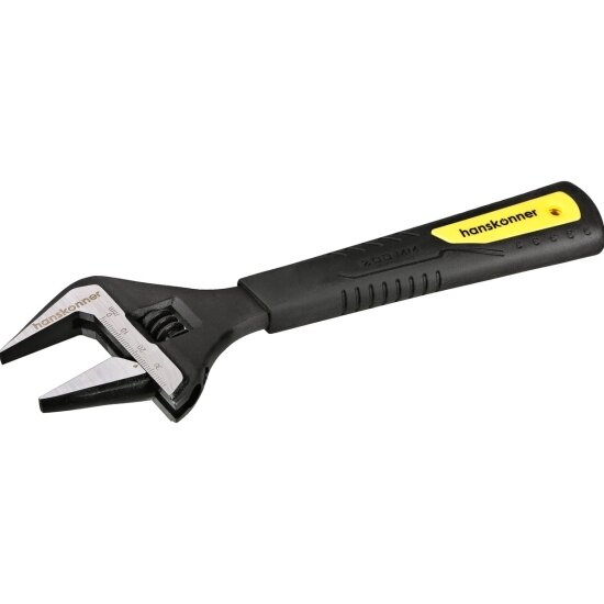 Ключ разводной Hanskonner 200 мм, усиленные тонкие губки, обрезиненная рукоятка, HK1045-11-200