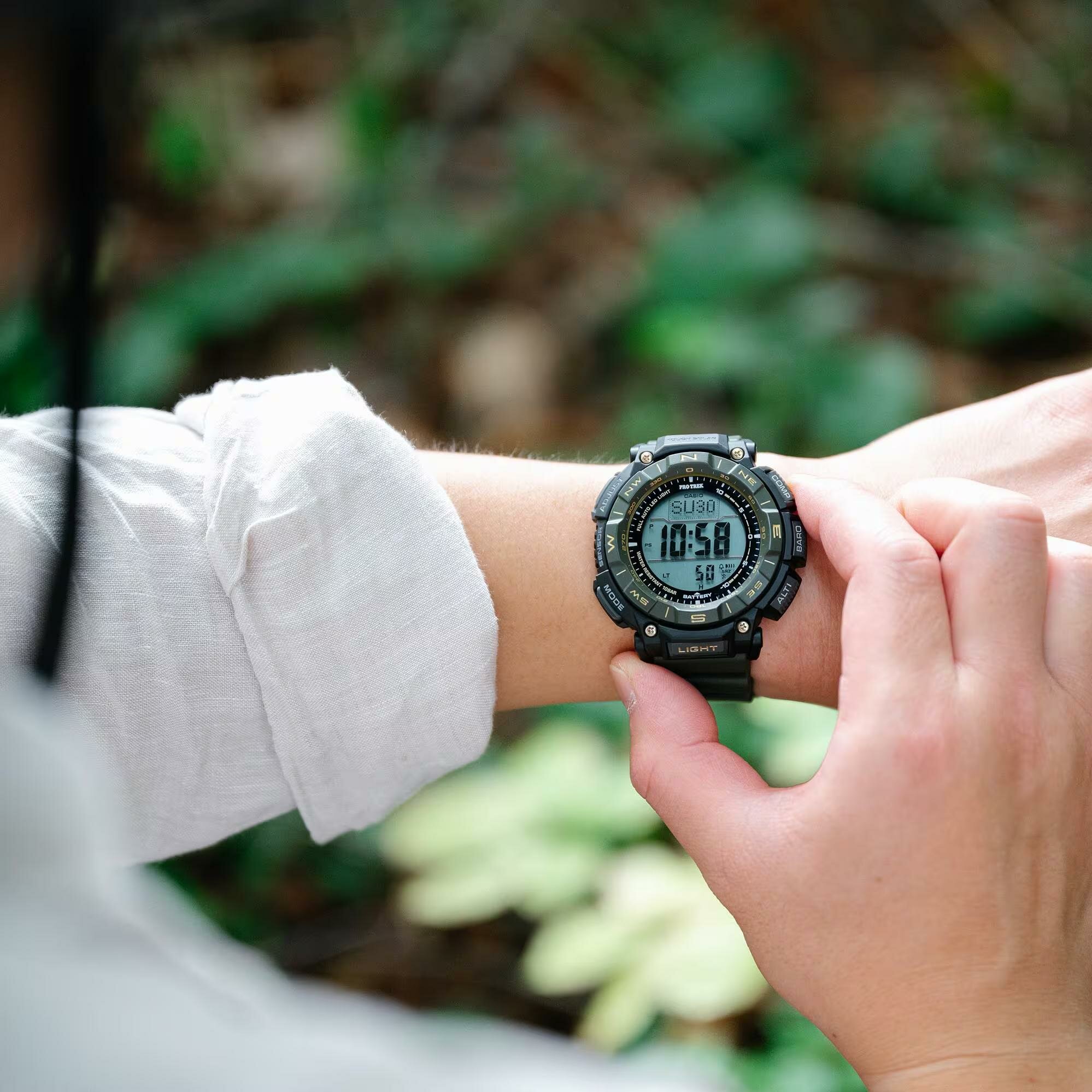 Наручные часы CASIO, зеленый, черный — фото 1