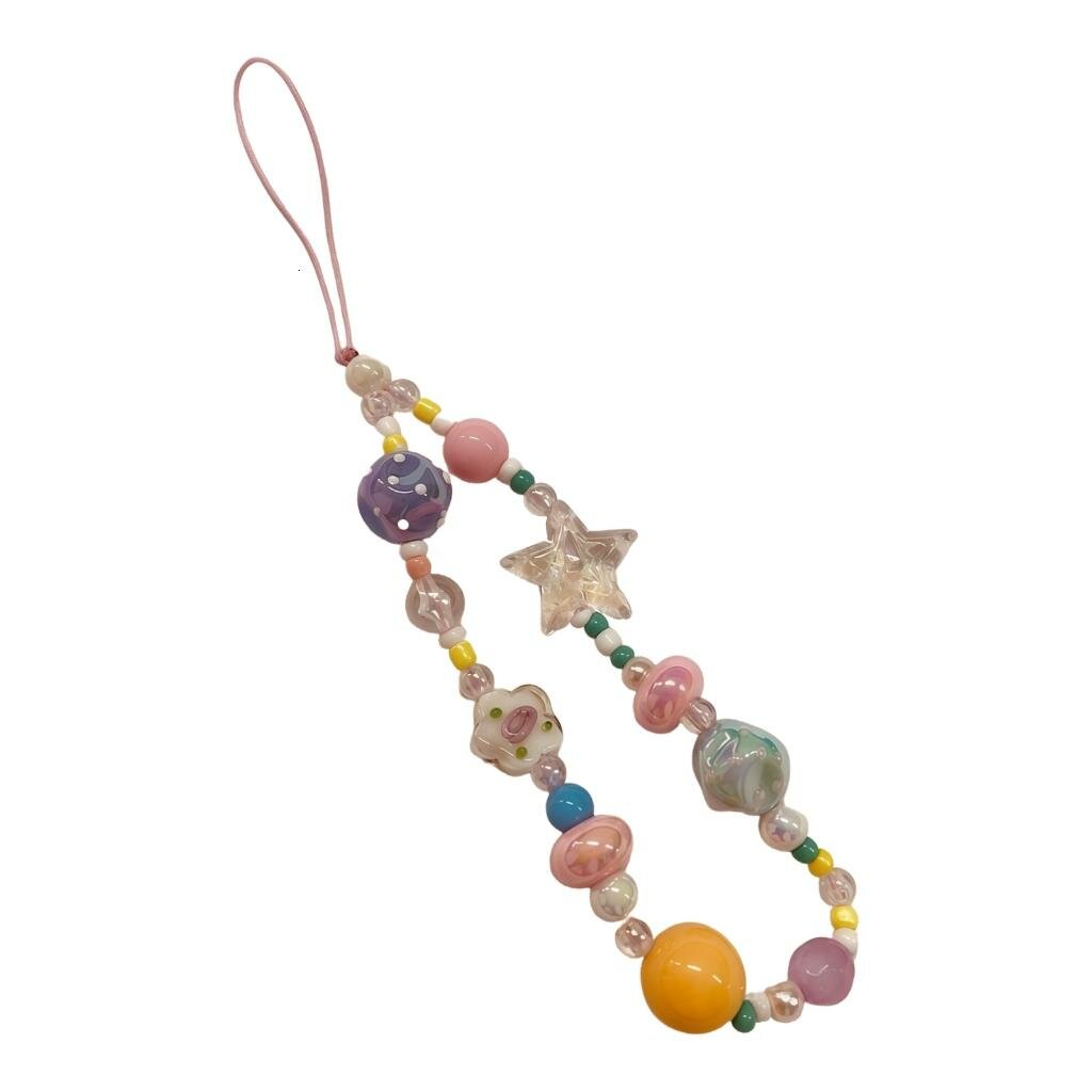 Женский пластиковый брелок для телефона с бусинами