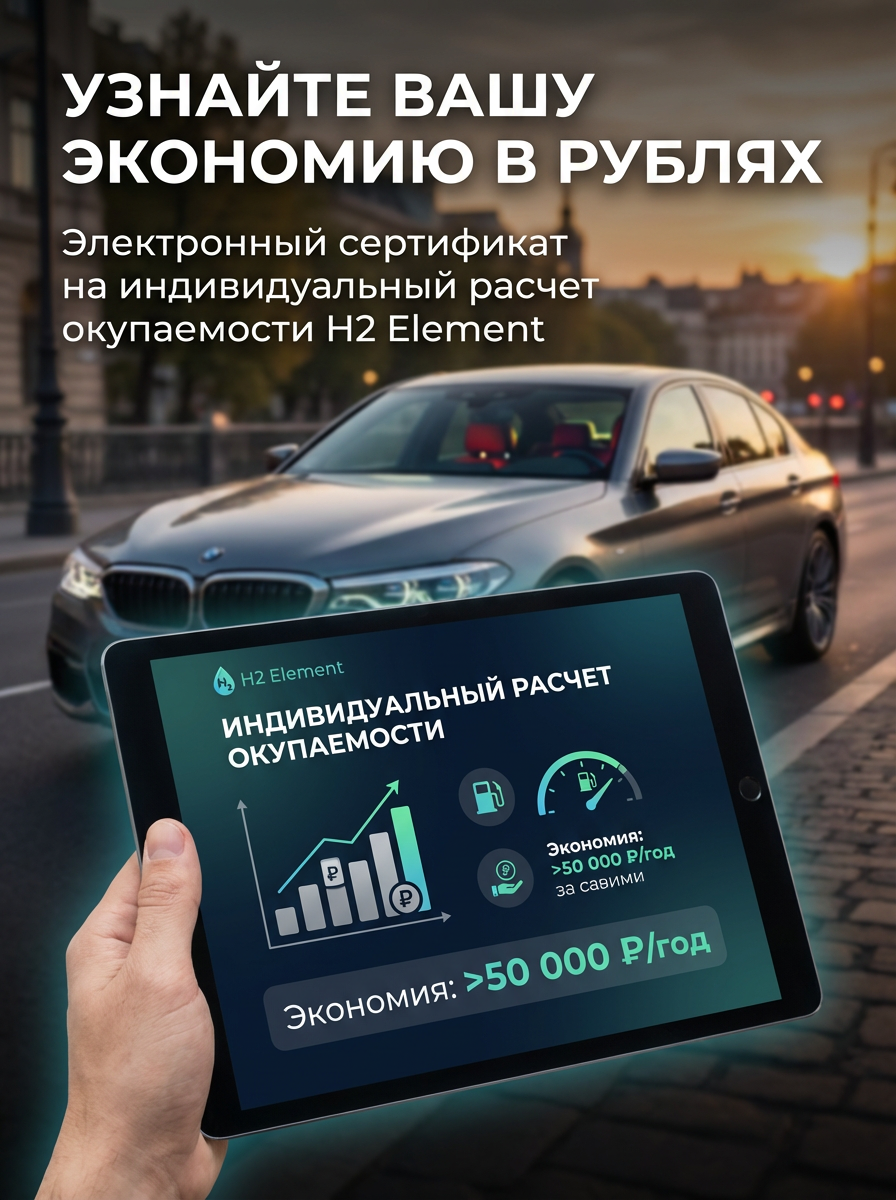 Электронный сертификат "Индивидуальный расчёт окупаемости", для генератора H2 Element