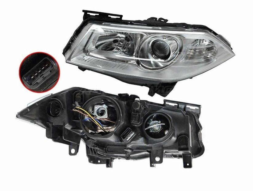 Фара Рено Меган 2 с 2006года с электрокорректор в сборе, качество близко к оригиналу, Фара Megan 2еган 2 с 2006года Megan 2