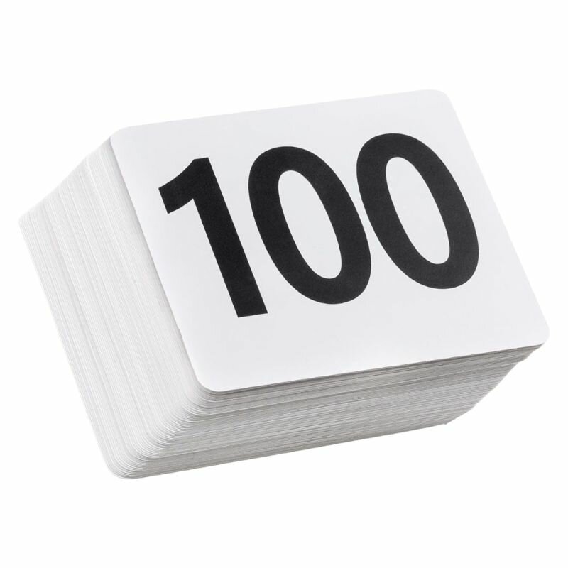 Двусторонняя цифровая карта места-от 1 до 100 -черное на белом