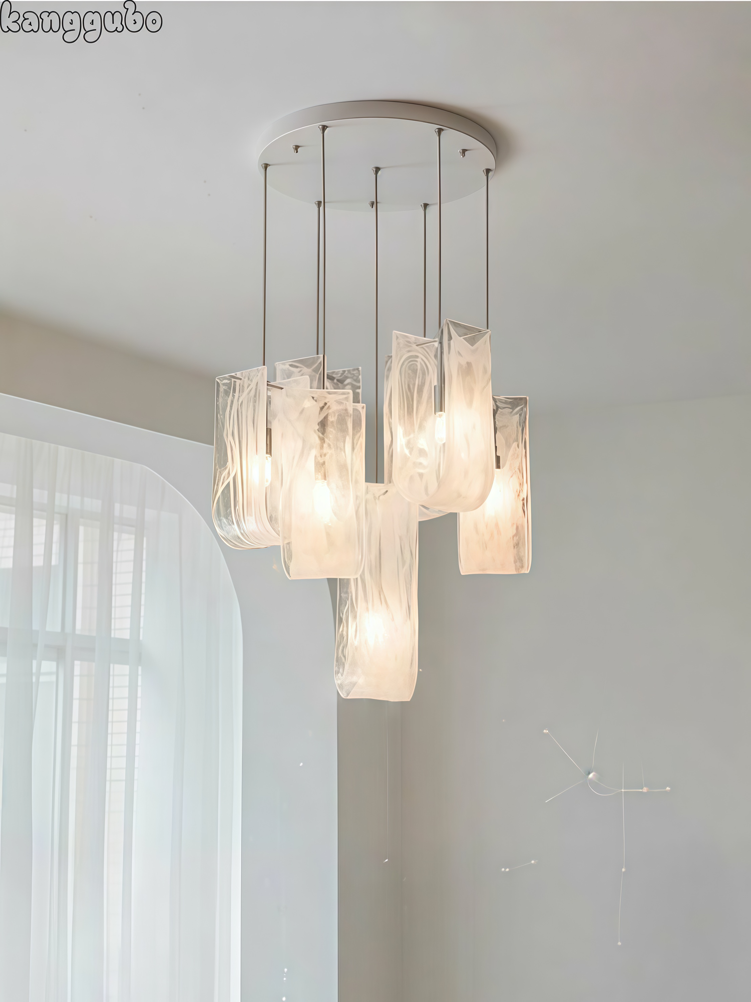Люстра Clear Lighting, стеклянная, матовая, 7 плафонов, светодиодная, G9